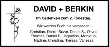Traueranzeigen von David Berkin | trauer.nn.de