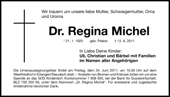 Traueranzeigen von Regina Michel | trauer.nn.de