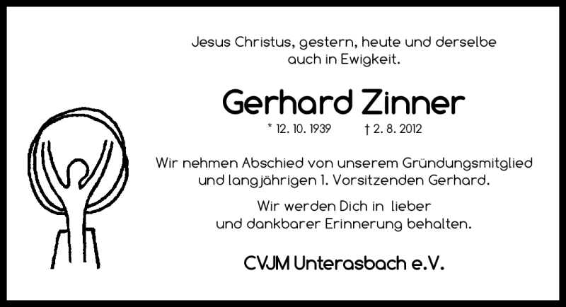 Traueranzeigen von Gerhard Zinner | trauer.nn.de
