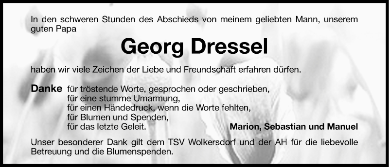 Traueranzeigen von Georg Dressel | trauer.nn.de