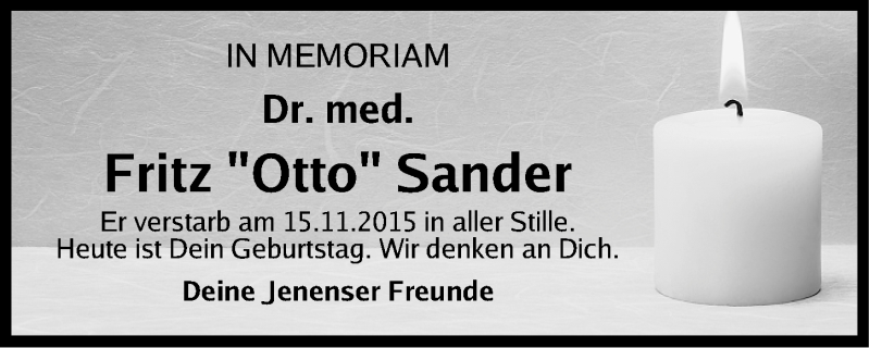 Traueranzeigen von Fritz Sander | trauer.nn.de