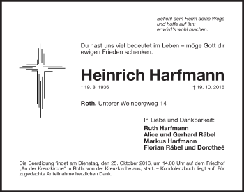 Traueranzeigen von Heinrich Harfmann | trauer.nn.de