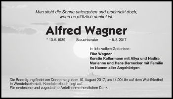 Traueranzeigen von Alfred Wagner | trauer.nn.de