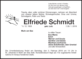 Traueranzeigen von Elfriede Schmidt | trauer.nn.de