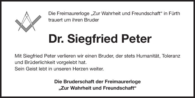 Traueranzeigen von Siegfried Peter | trauer.nn.de