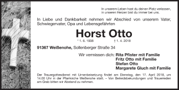 Traueranzeigen von Horst Otto | trauer.nn.de