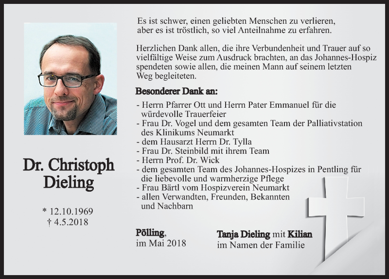Traueranzeigen von Christoph Dieling | trauer.nn.de
