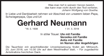 Traueranzeigen von Gerhard Neumann | trauer.nn.de