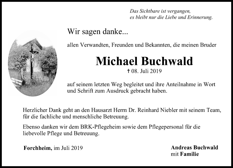 Traueranzeigen von Michael Buchwald | trauer.nn.de
