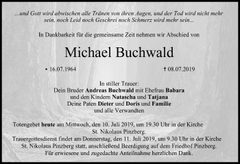 Traueranzeigen von Michael Buchwald | trauer.nn.de