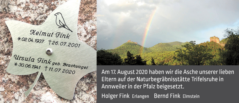 Traueranzeigen von Helmut Fink | trauer.nn.de