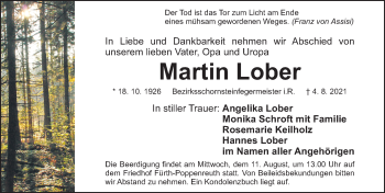 Traueranzeigen von Martin Lober | trauer.nn.de