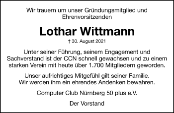Traueranzeigen von Lothar Wittmann | trauer.nn.de