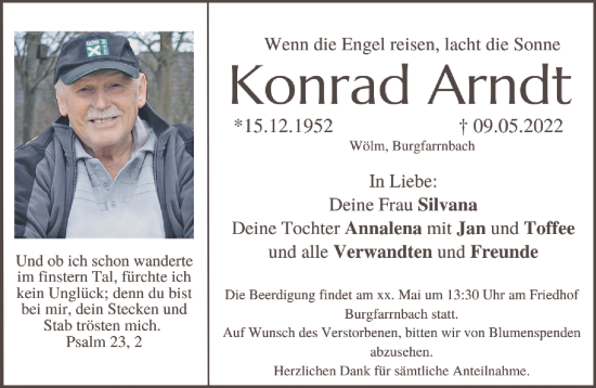 Traueranzeigen von Konrad Arndt | trauer.nn.de