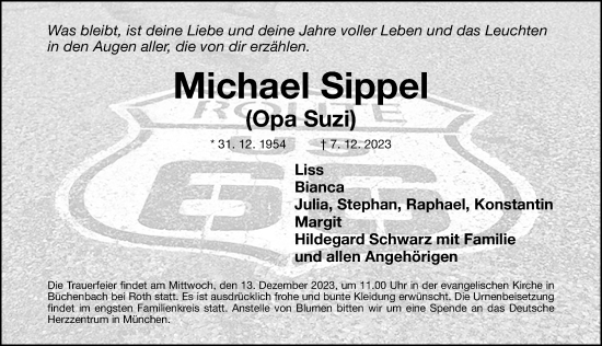 Traueranzeigen von Michael Sippel | trauer.nn.de